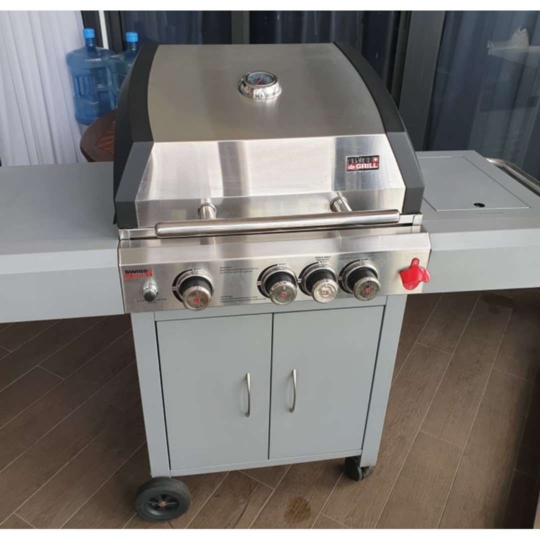 Premium Brand Swiss Grill 3 Burner With Side Burner BBQ, Everything ...