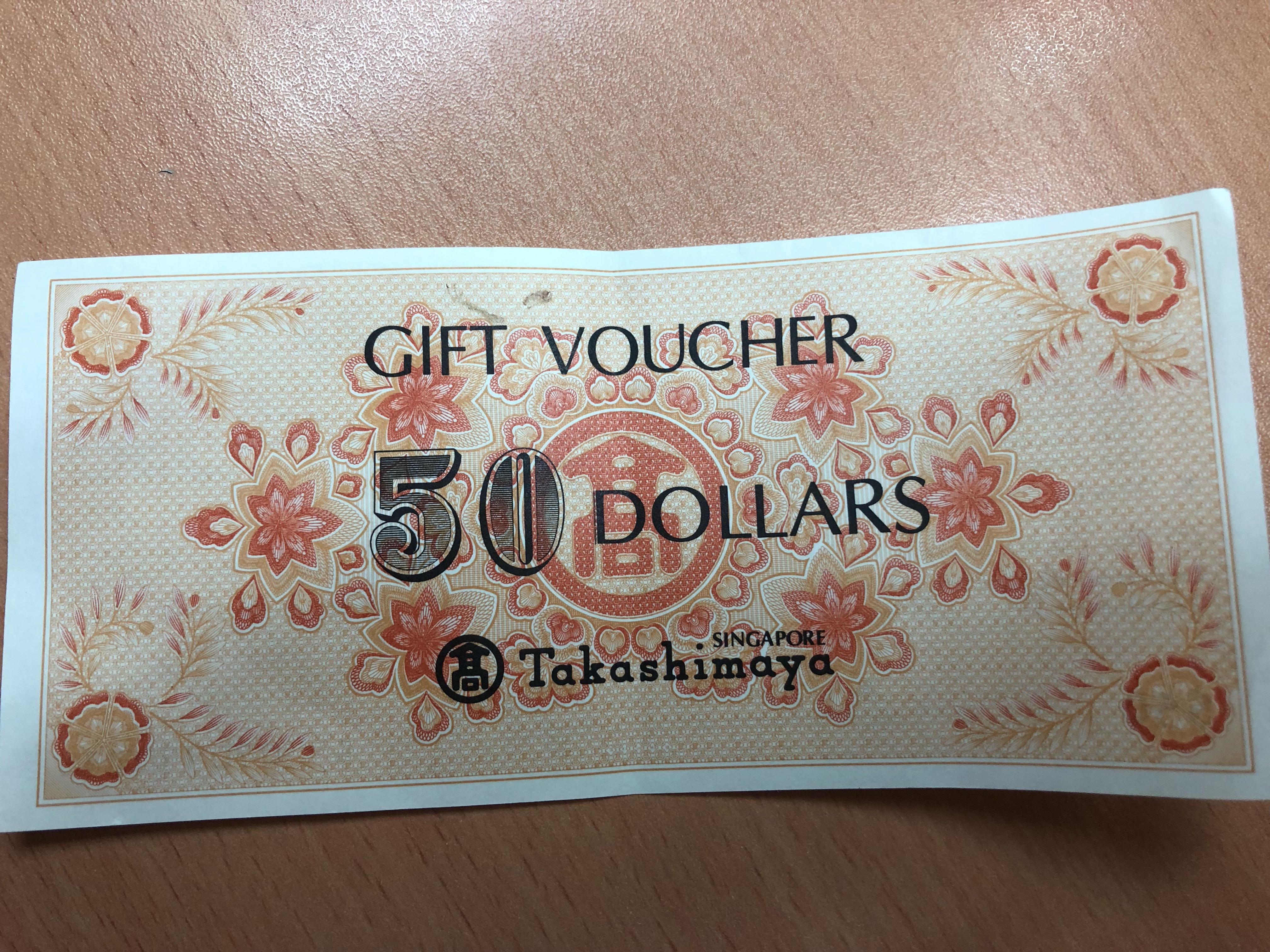 Takashimaya voucher S$50, Tickets & Vouchers, Vouchers on Carousell