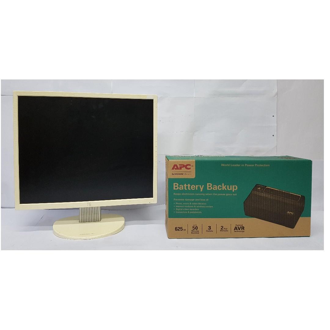 TG Sambo TGL 190G 19-inch LCD Monitor with APC Back-UPS 625 BX625CI-MS ...