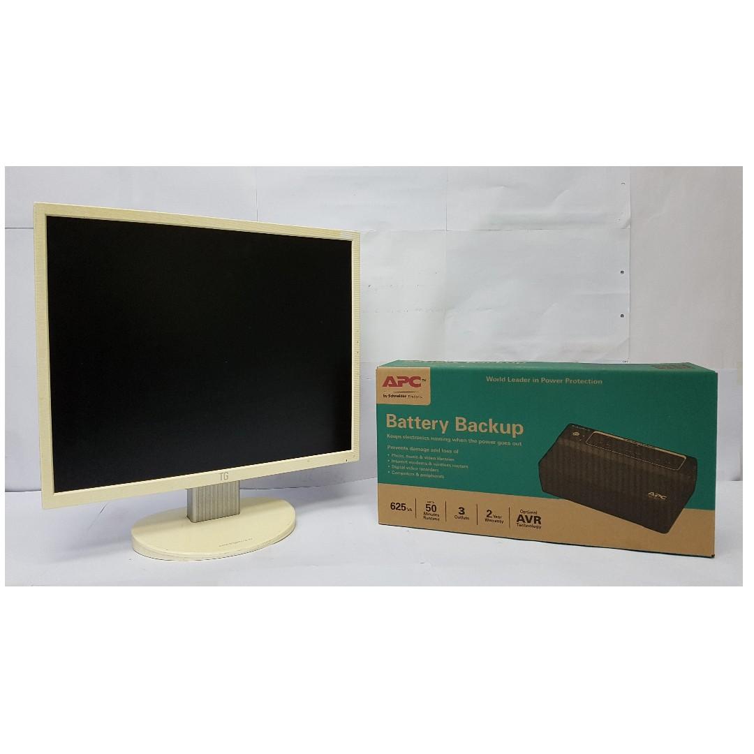 TG Sambo TGL 190G 19-inch LCD Monitor with APC Back-UPS 625 BX625CI-MS ...