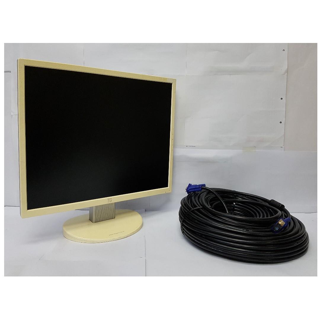TG Sambo TGL 190G 19-inch LCD Monitor with VGA Cable 50 meters, Audio ...