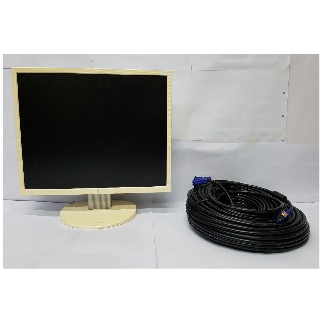 TG Sambo TGL 190G 19-inch LCD Monitor with VGA Cable 50 meters, Audio ...