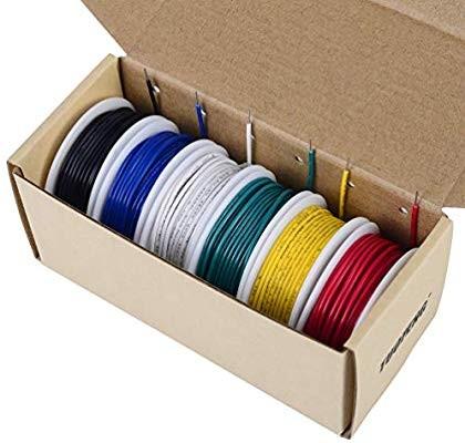 TUOFENG 22 awg Solid Wire-Solid Wire Kit-6 different colored 30 Feet ...