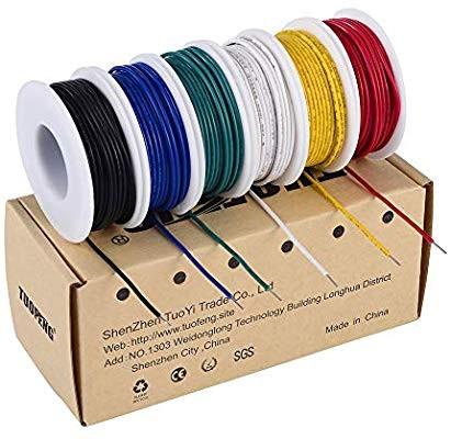 TUOFENG 22 awg Solid Wire-Solid Wire Kit-6 different colored 30 Feet ...