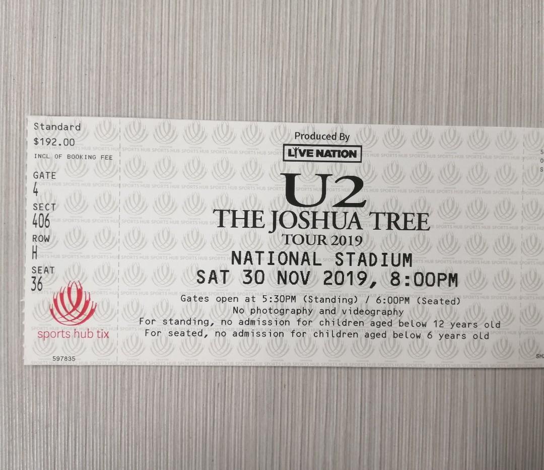 U2 concert ticket, Tickets & Vouchers, Event Tickets on Carousell