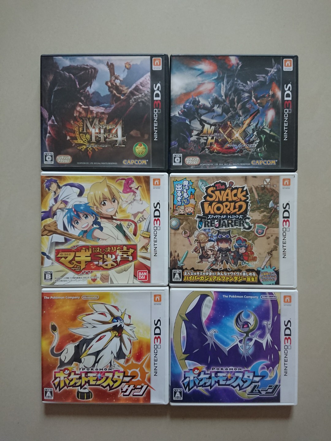 3DS Games 任天堂 3DS 日版 遊戲 零食世界 pokemon sun moon mhxx monster hunter x xx 迷宮 4, 電子遊戲, 電子遊戲 ...