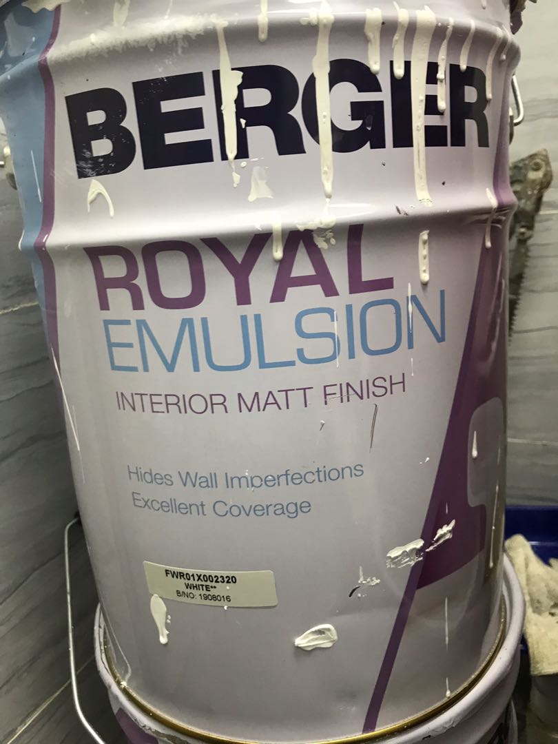 Berger Royal Emulsion (White) 20 litre, Everything Else on Carousell