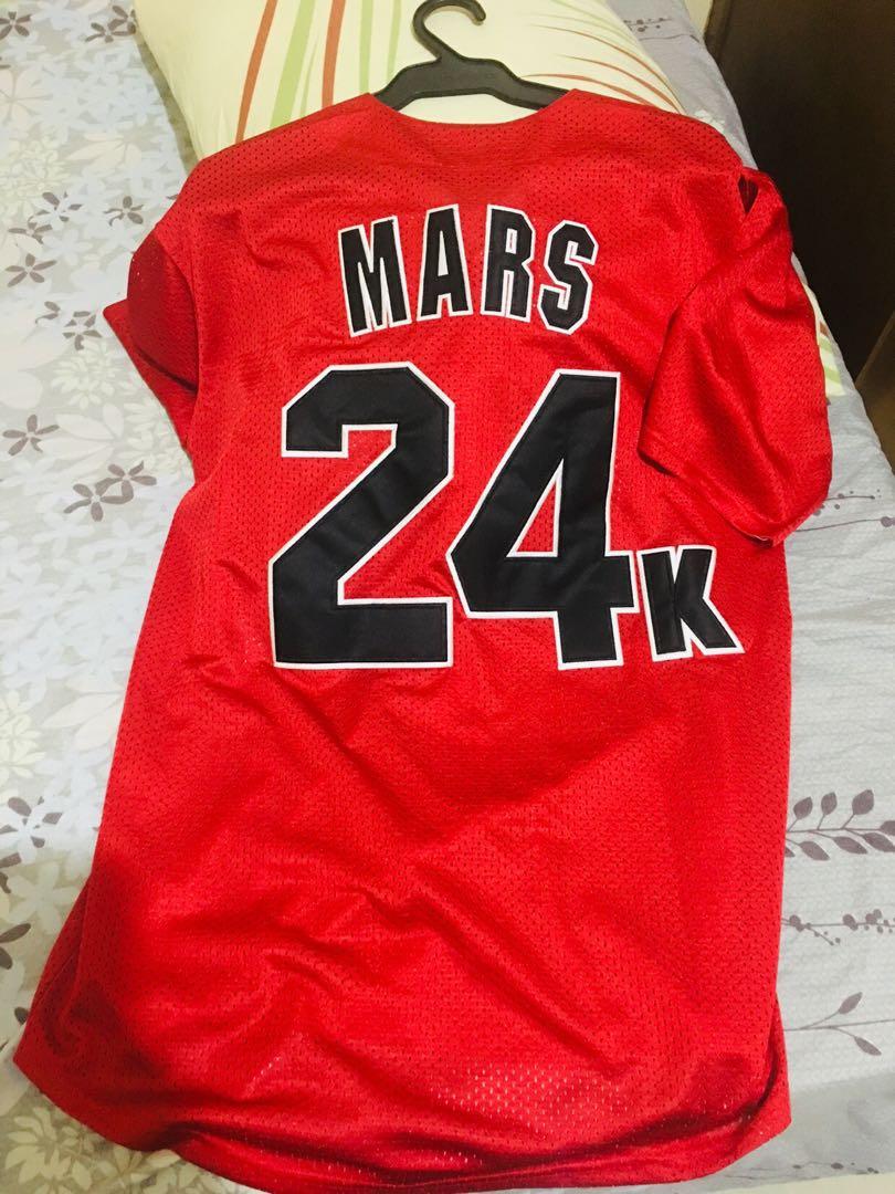 Bruno Mars - Red Hooligans Jersey, Men's Fashion, Activewear on Carousell