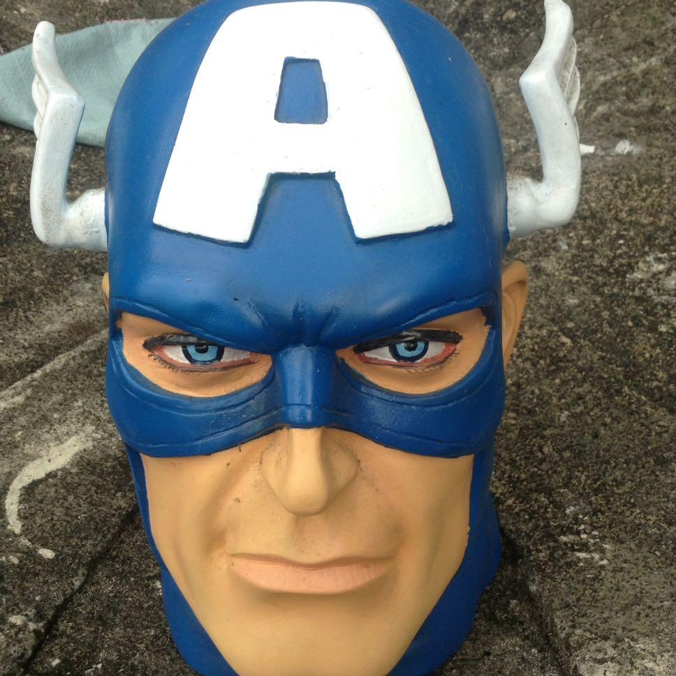 Captain America head bust life size solid, Hobbies & Toys, Toys & Games ...