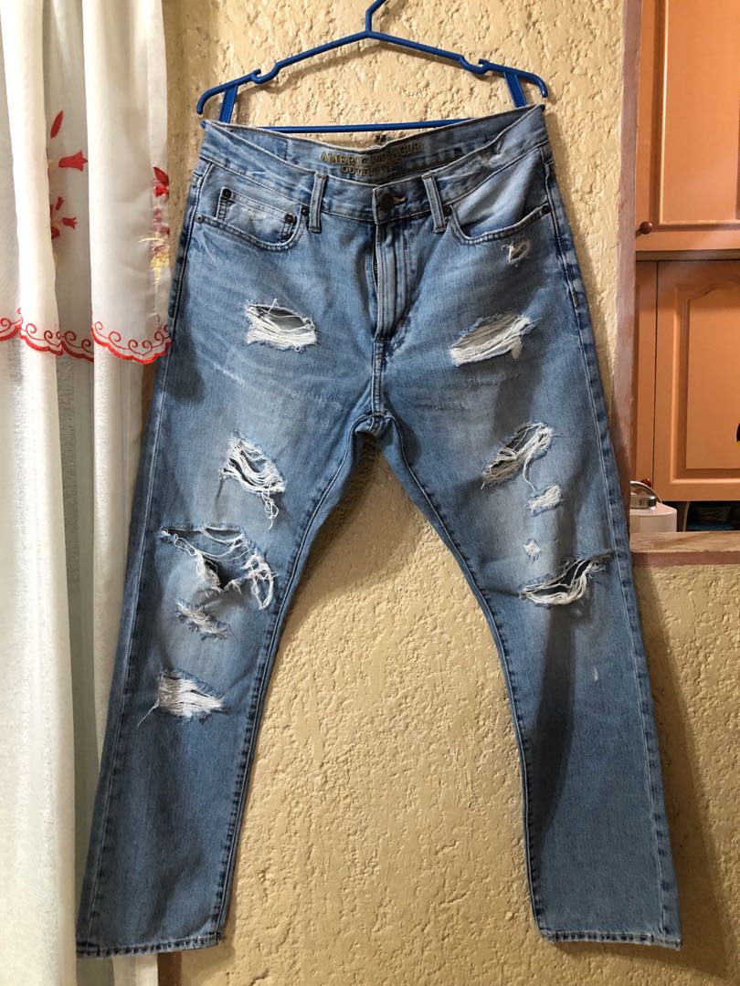 Denim Ripped Jeans (American Eagle), Women's Fashion, Bottoms, Jeans on ...