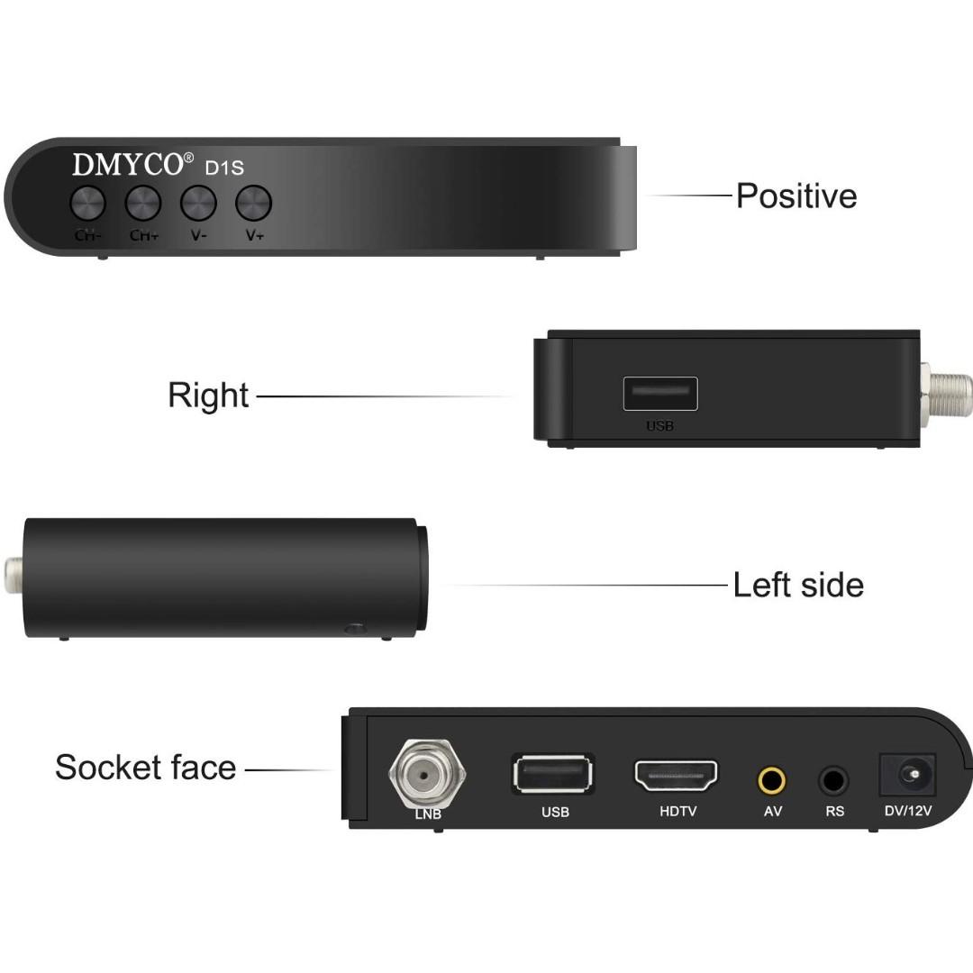 DMYCO DVB-S2 FTA Satellite Receiver TV Tuner, Mpeg-4 Decoder Digital ...