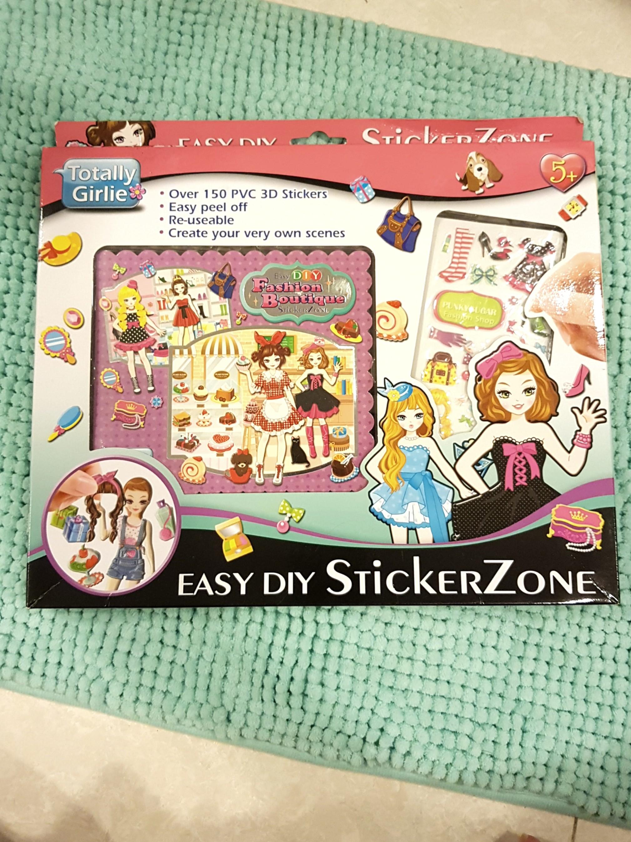 OOS Totally Girlie Easy DIY Sticker Zone Sticker Book with 150 PVC 3D ...