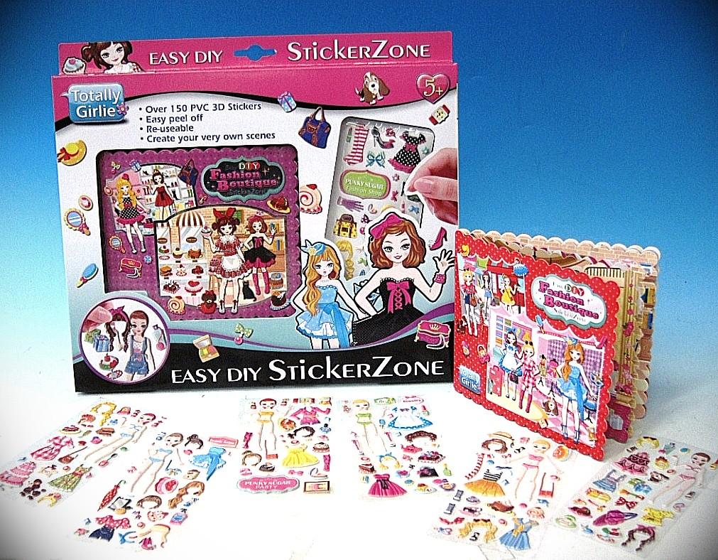 OOS Totally Girlie Easy DIY Sticker Zone Sticker Book with 150 PVC 3D ...