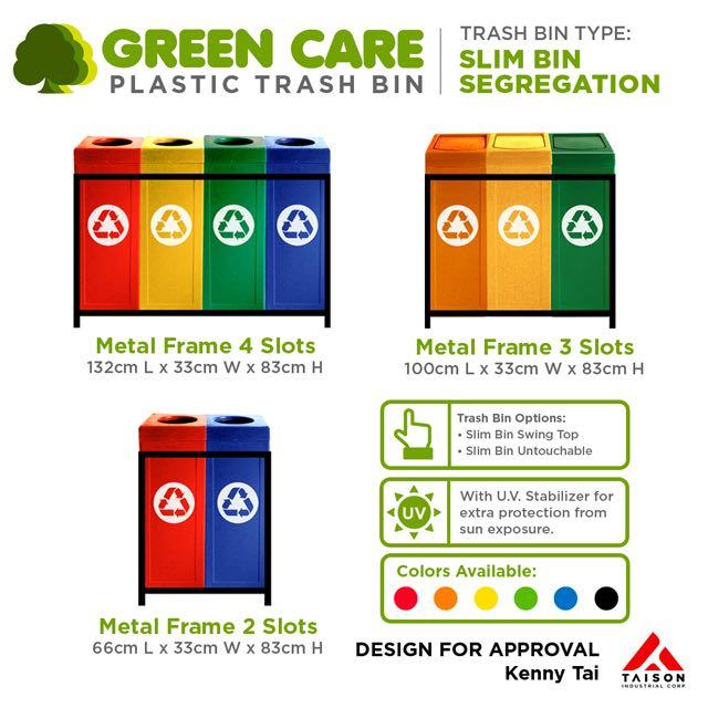 Plastic trash bin with metal frame, Furniture & Home Living, Home ...