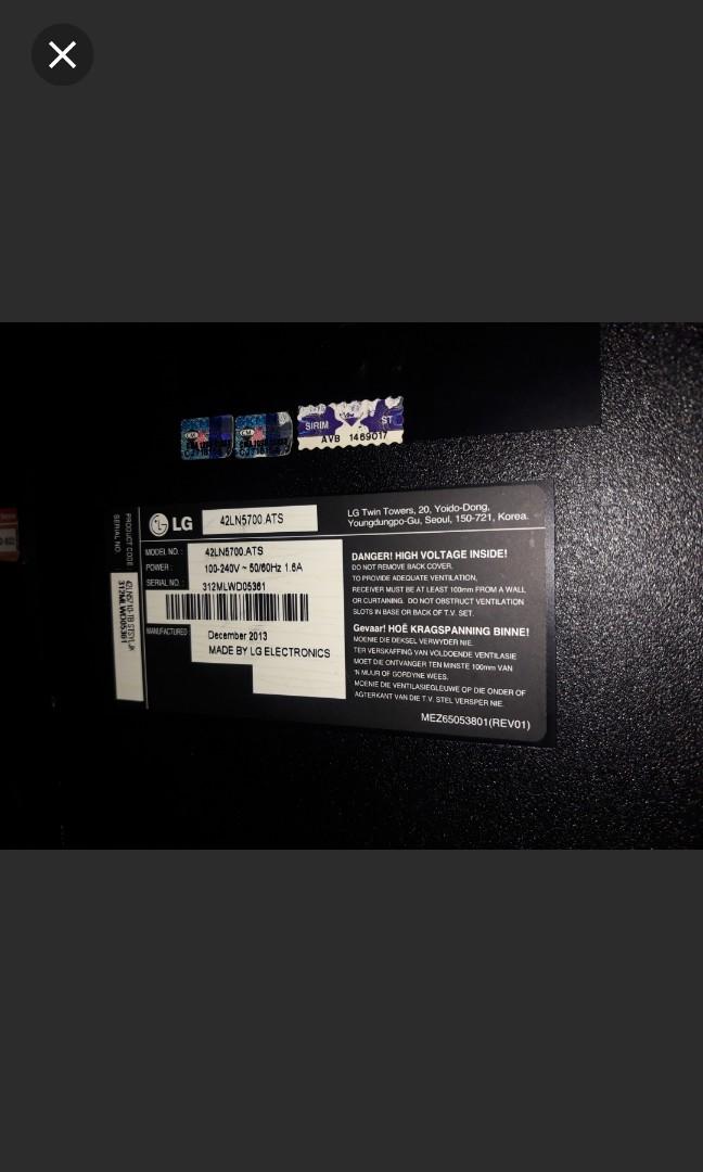 Power Board LG LED TV, TV & Home Appliances, TV & Entertainment, TV on ...