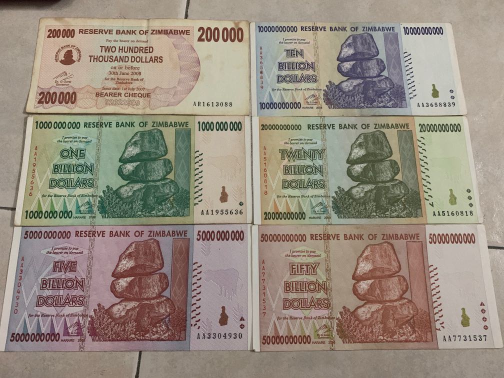 Zimbabwe notes, Hobbies & Toys, Memorabilia & Collectibles, Currency on ...