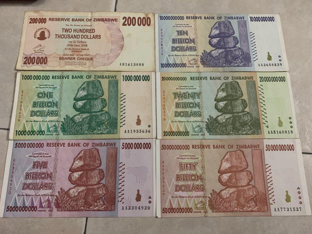 Zimbabwe notes, Hobbies & Toys, Memorabilia & Collectibles, Currency on ...