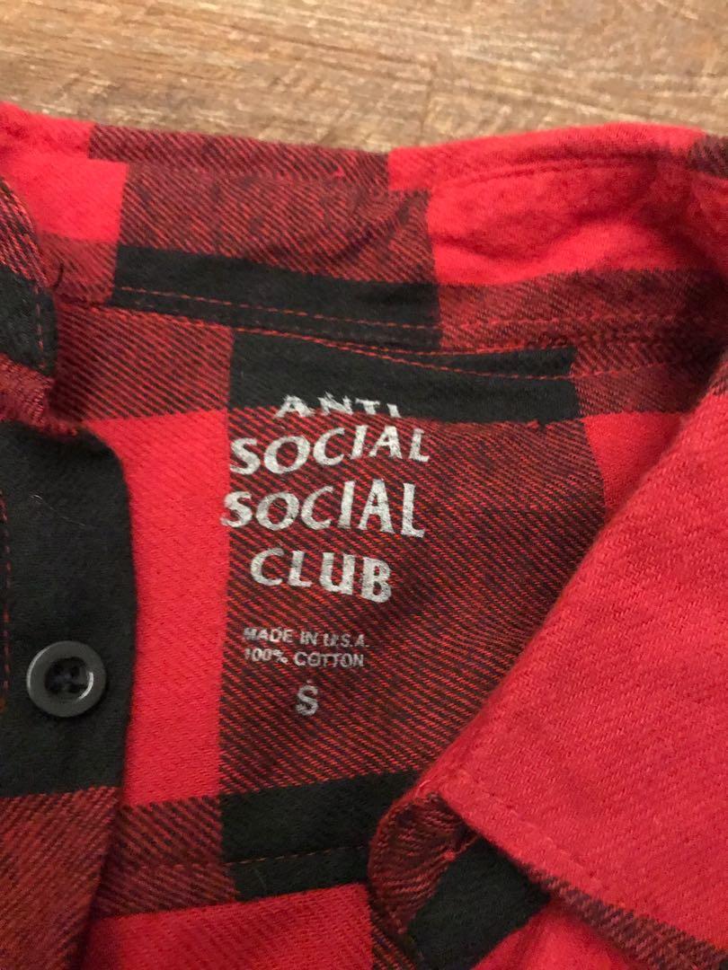 Anti Social Social Club (ASSC) Flannel Shirt, Women's Fashion, Tops ...