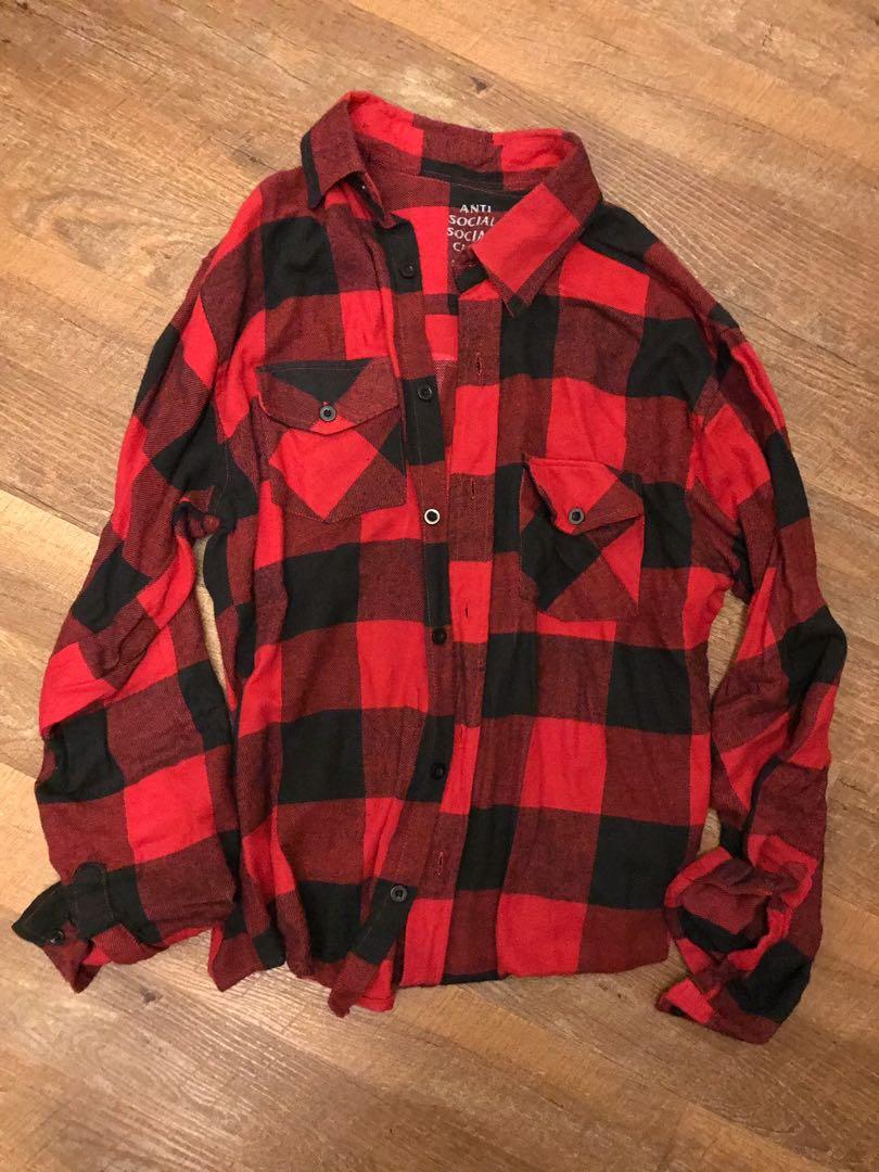 Anti Social Social Club (ASSC) Flannel Shirt, Women's Fashion, Tops ...