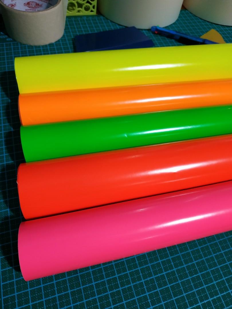 Auto / Manual Door Stickers Fluorescent Colors *wait do not pull, slide ...