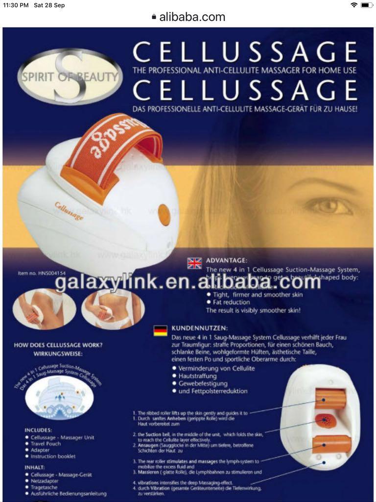 Cellussage The Professional Anti-Cellulite Massager, Health & Nutrition ...