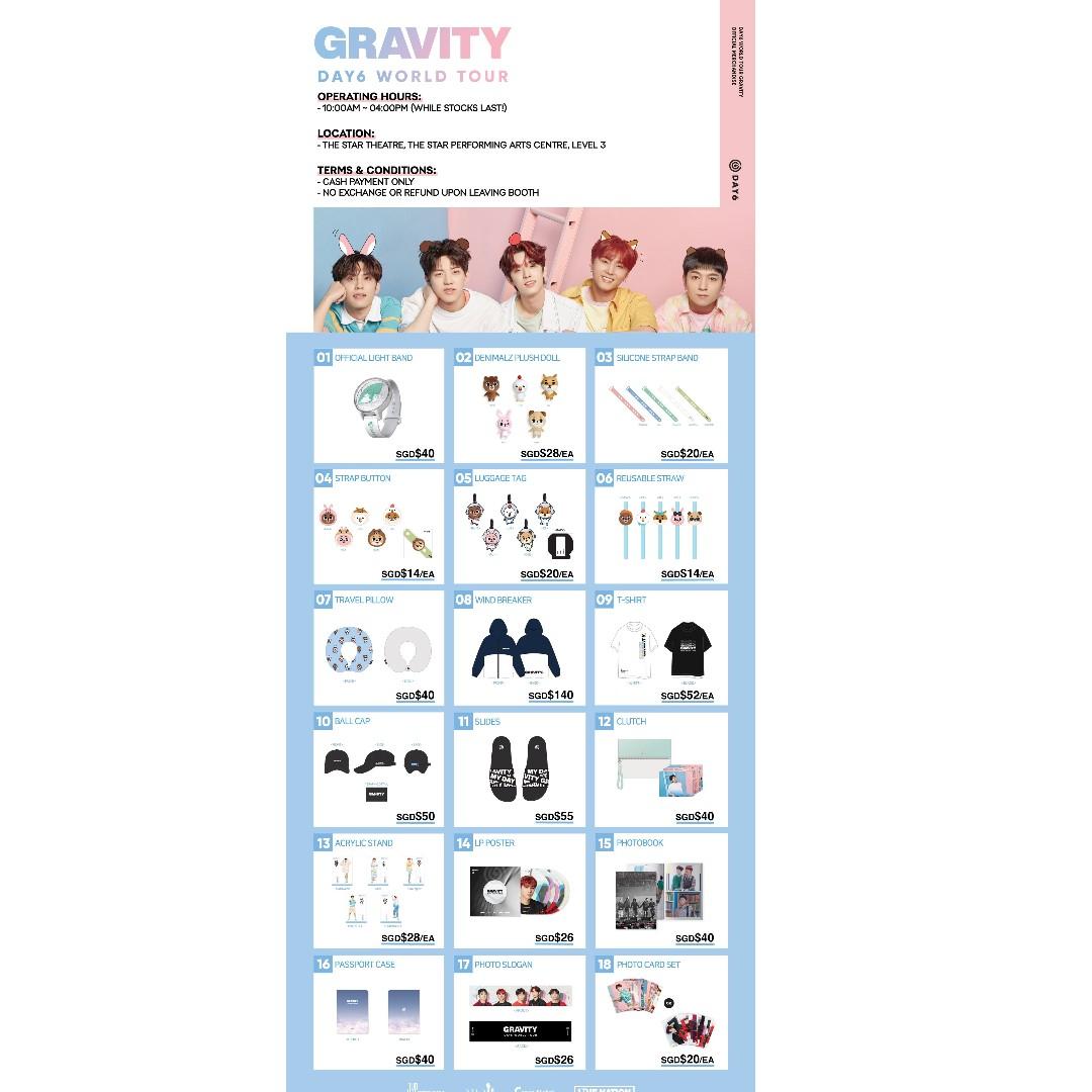 HTB Day6 Gravity World Tour Merch (Singapore), Hobbies & Toys, Music ...
