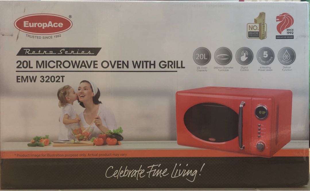 EuropAce Retro Microwave Oven with grill, TV & Home Appliances, Kitchen ...
