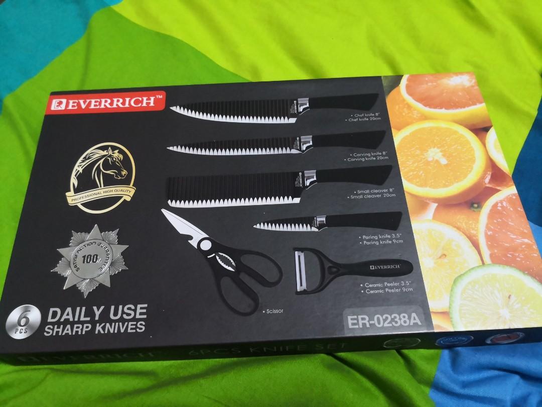 Everrich kitchen knife set, Furniture & Home Living, Kitchenware & Tableware, Knives & Chopping ...
