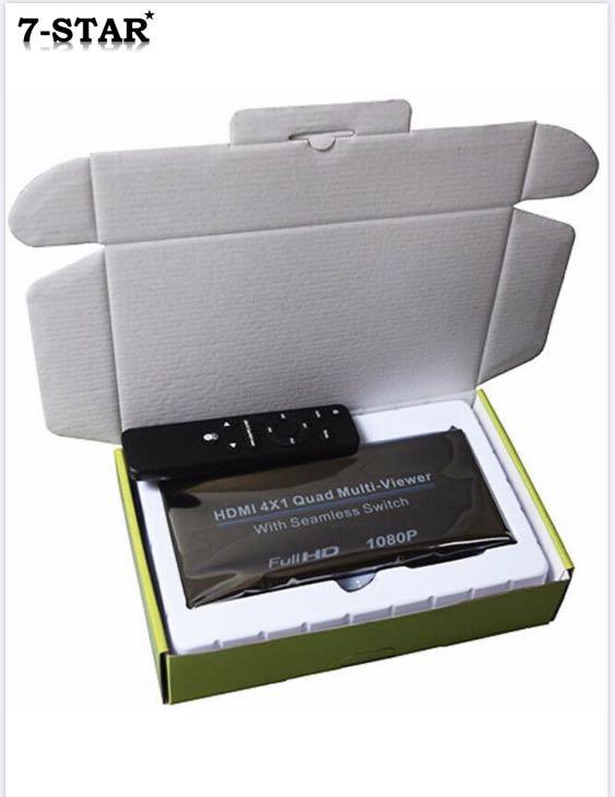 4x1 HDMI SEAMLESS Switcher Switch 4x1 Quad Multi-Viewer Splitter with ...