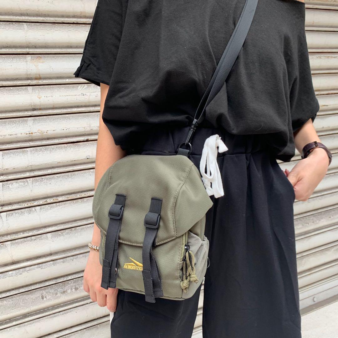 現貨-日本MOUSSY STUDIOWEAR 兩用迷你包（軍綠）, 她的時尚, 包包、錢包, 腰包、胸包在旋轉拍賣