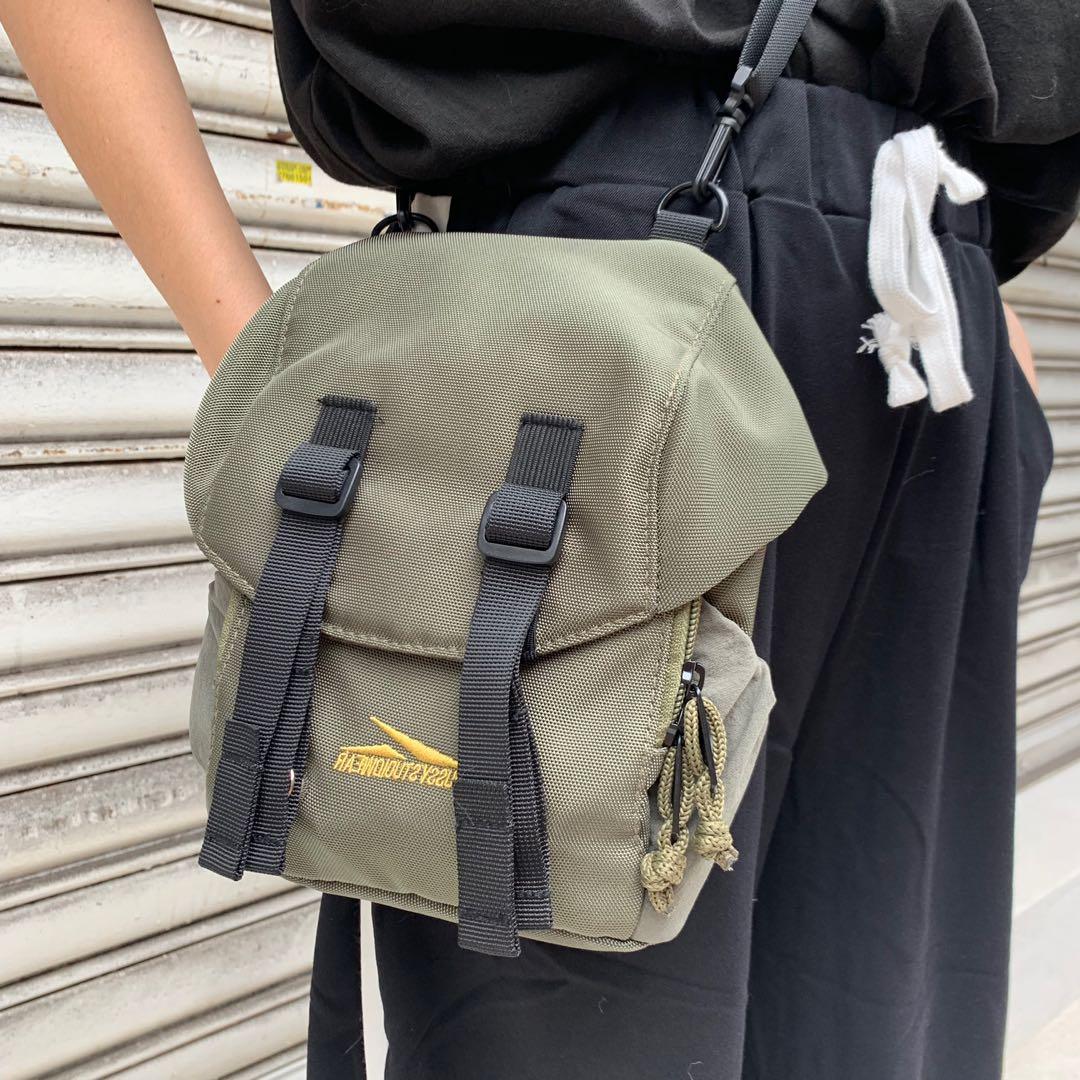 現貨-日本MOUSSY STUDIOWEAR 兩用迷你包（軍綠）, 她的時尚, 包包、錢包, 腰包、胸包在旋轉拍賣