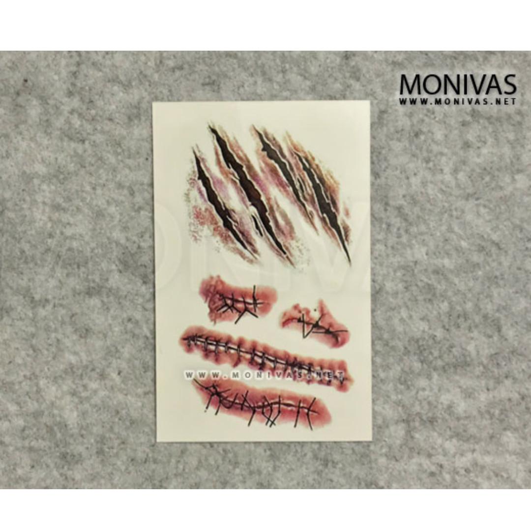 Scratch Wound Halloween Party Cosplay Temporary Tattoo Stickers DIY ...