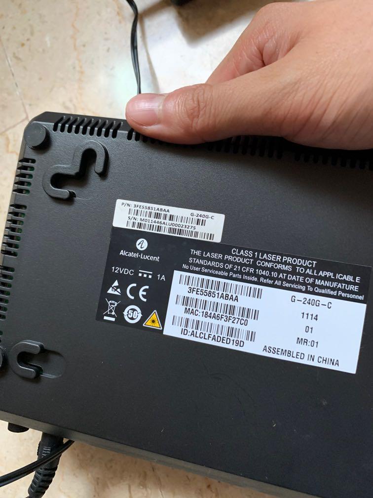 Singtel board band ONT (Alcatel-lucent), Computers & Tech, Parts ...