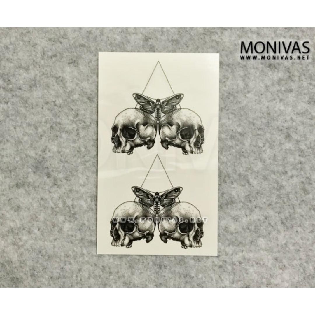 Skull Heads Temporary Tattoo Decals Punk Rock Monsters Party ...