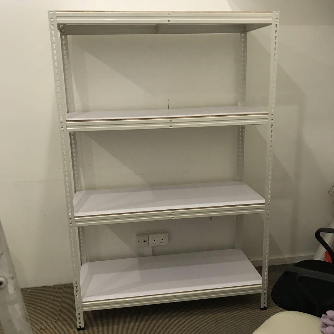 Storage Rack Metal White, Furniture & Home Living, Home Improvement ...