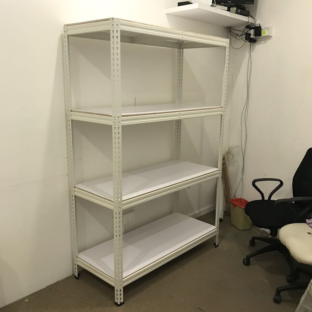 Storage Rack Metal White, Furniture & Home Living, Home Improvement ...