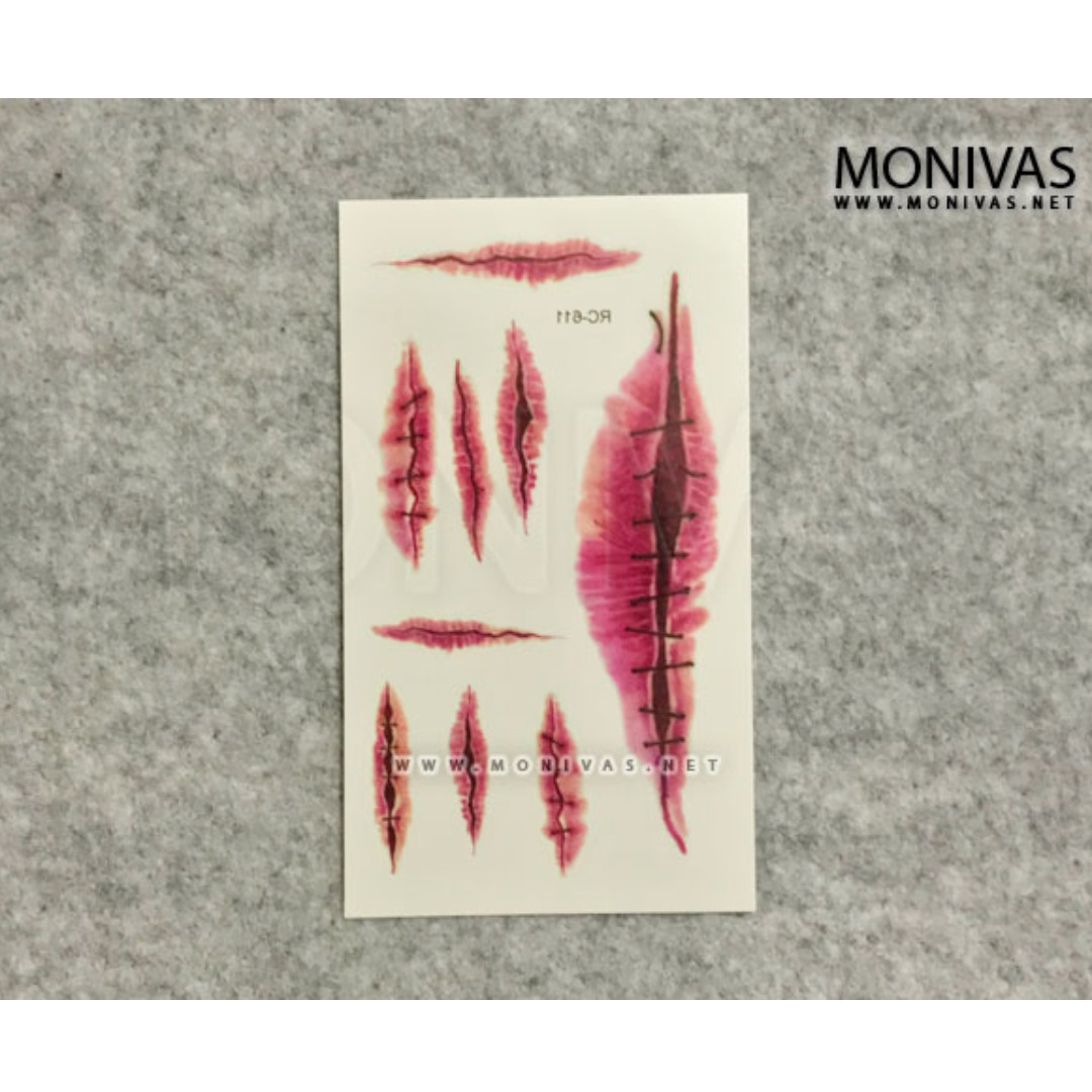 Temporary Stitches Tattoo DIY Halloween Party Body Art Scar Stickers ...