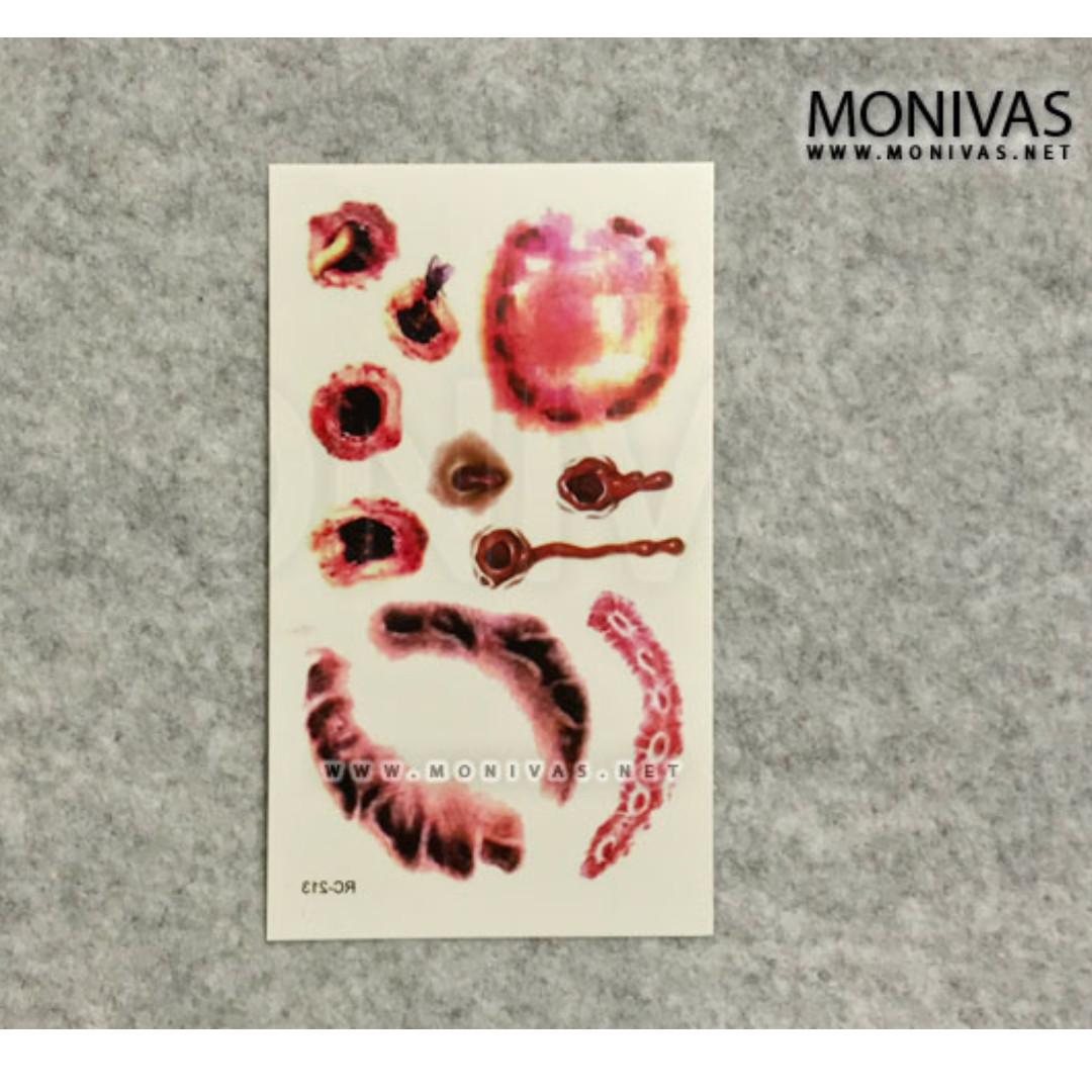 Temporary Stitches Tattoo DIY Halloween Party Body Art Scar Stickers ...