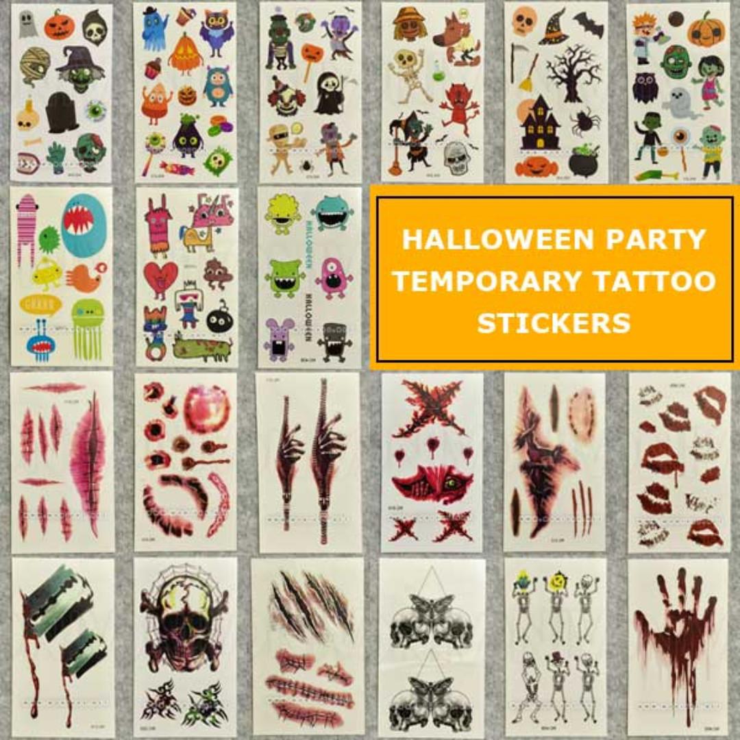Temporary Stitches Tattoo DIY Halloween Party Body Art Scar Stickers ...