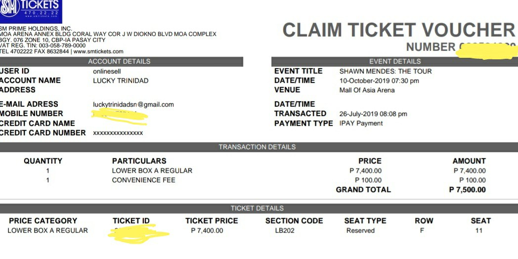 Shawn Mendes The Tour Concert Ticket, Tickets & Vouchers, Event Tickets ...