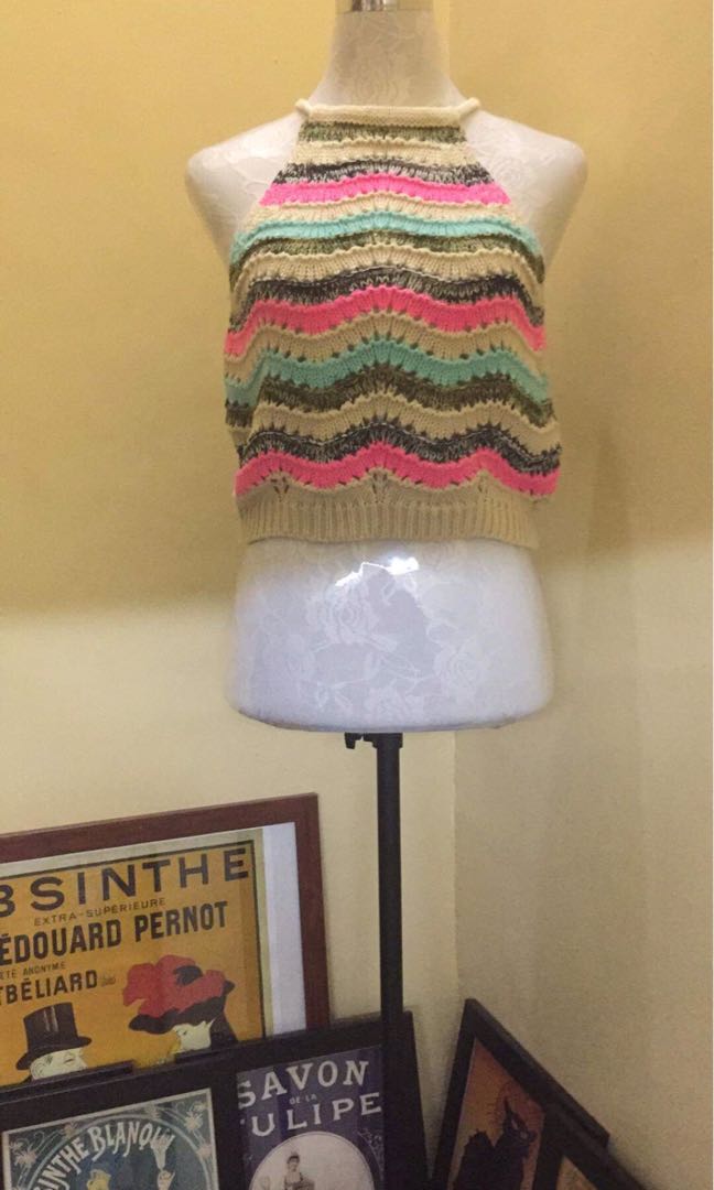 Woven Heart Crochet Halter Top, Women's Fashion, Tops, Sleeveless on ...
