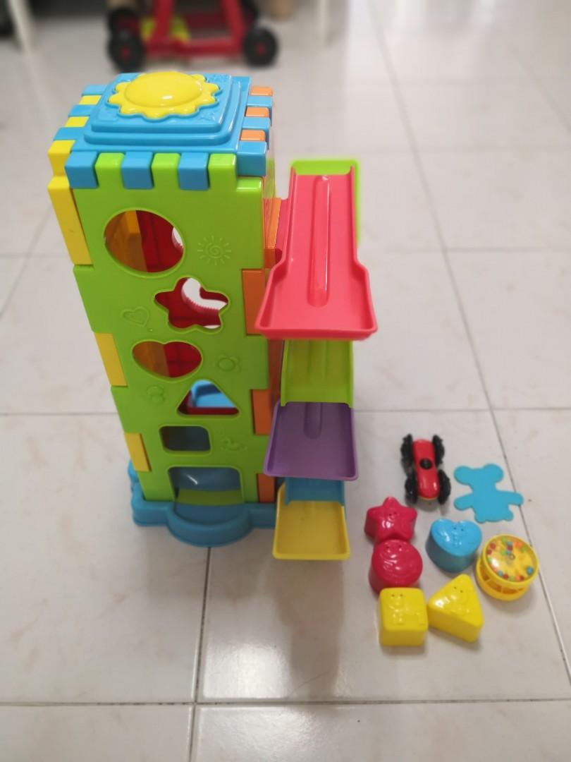 4 in 1 toy block, shapes, numbers glider, roller glider, car track race ...