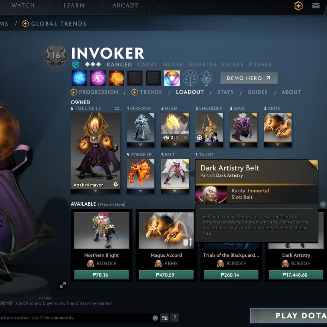 Dota 2 Invoker Dark Artistry The Best Mix Set (Personal Use), Video ...