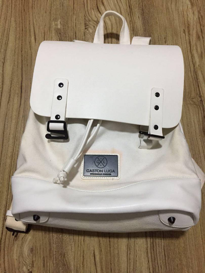 Gaston Luga praper white backpack, Women's Fashion, Bags & Wallets ...