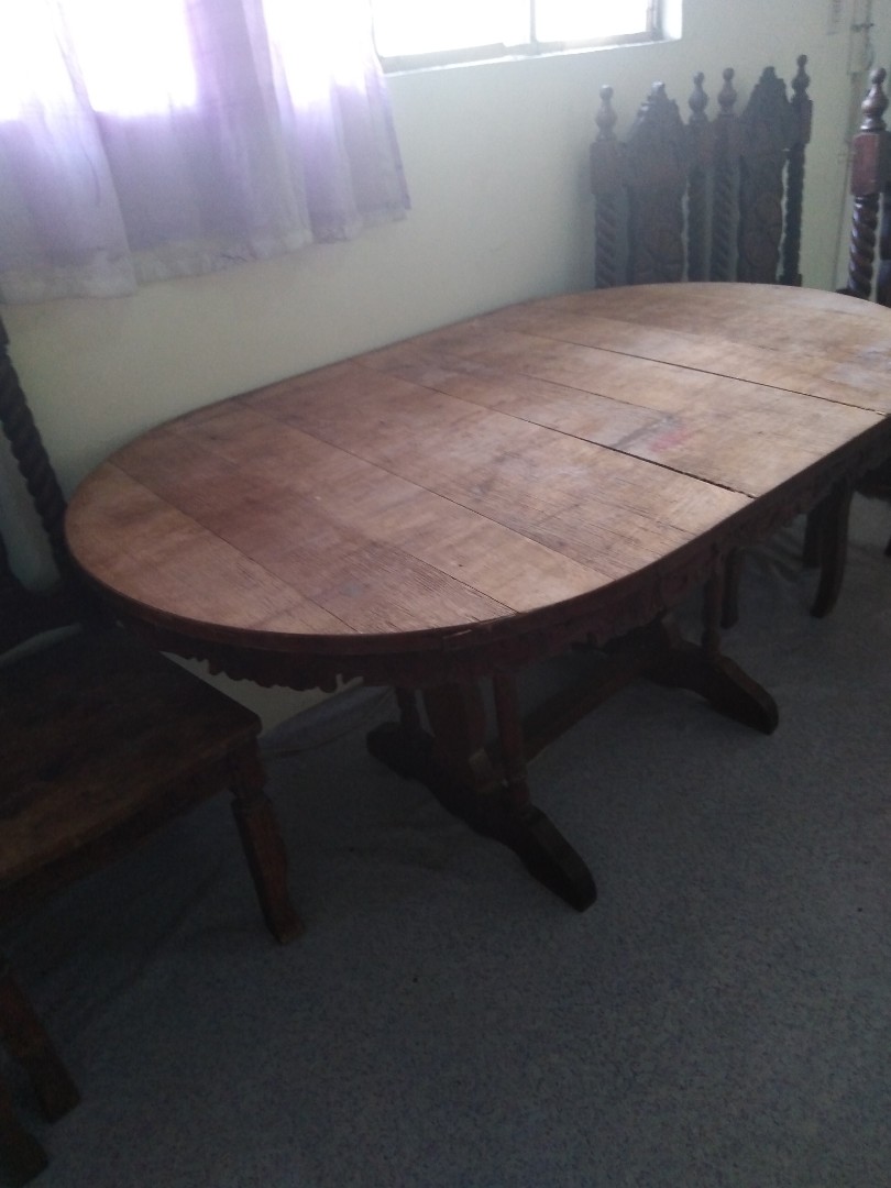 Hand Curved Wooden Dining Hall Set, Furniture & Home Living, Furniture ...