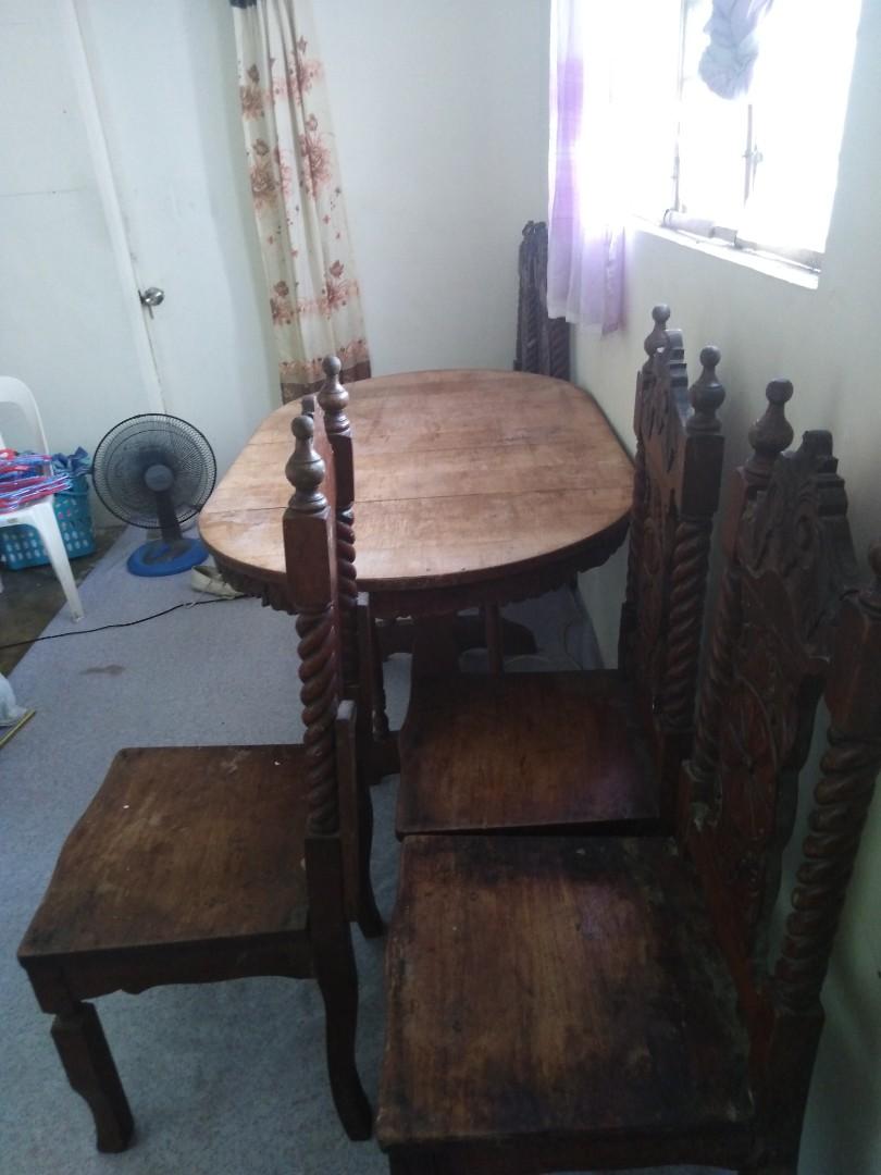 Hand Curved Wooden Dining Hall Set, Furniture & Home Living, Furniture ...