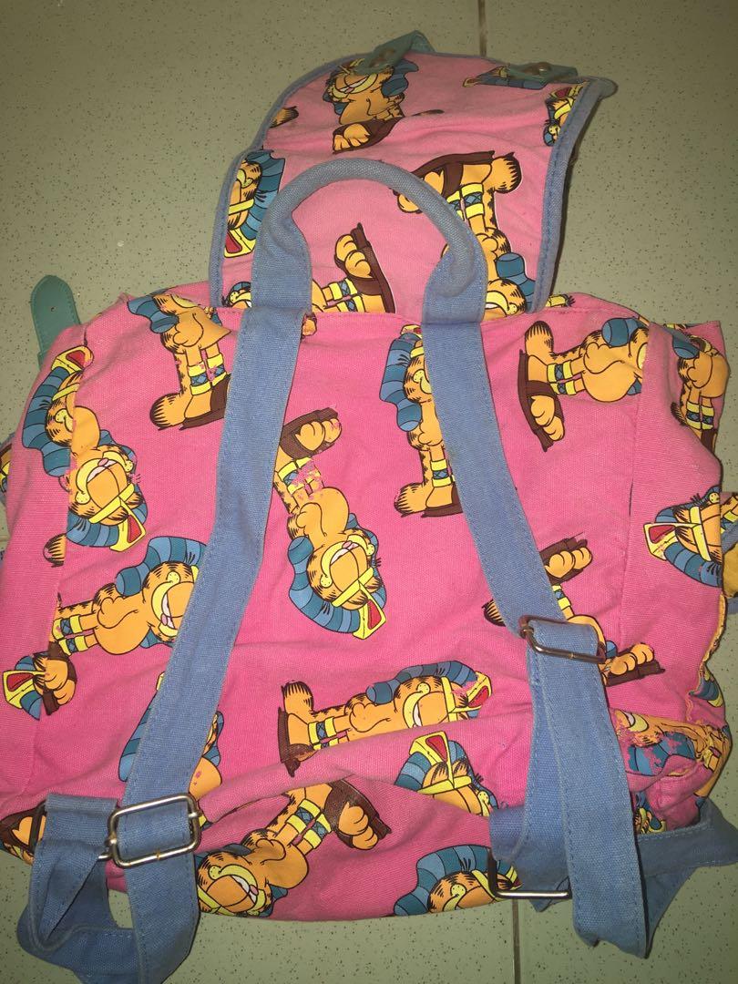 Lazy Oaf x Garfield Backpack, Women's Fashion, Bags & Wallets ...