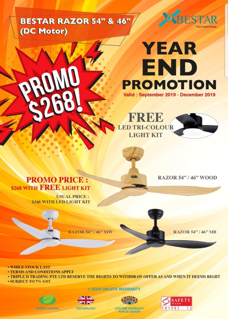 Promotion DC Motor Ceiling Fan, Everything Else on Carousell