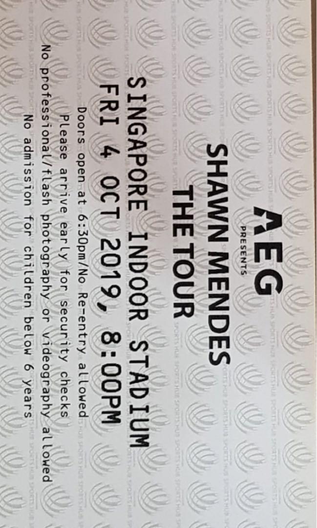 Shawn Mendes ticket, Tickets & Vouchers, Event Tickets on Carousell
