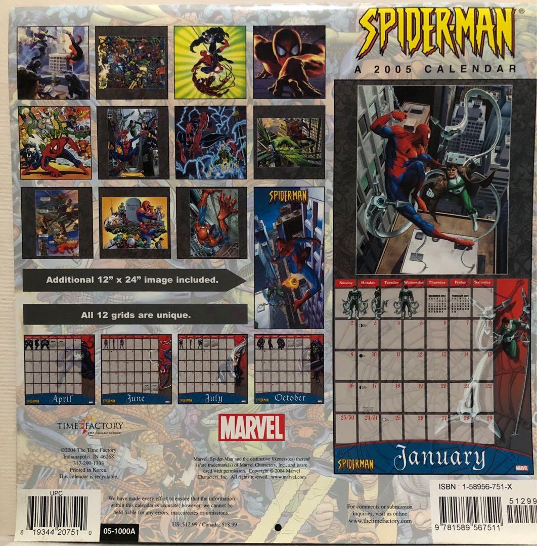 SPIDERMAN 2005 CALENDAR MARVEL Collectible, Hobbies & Toys, Books ...